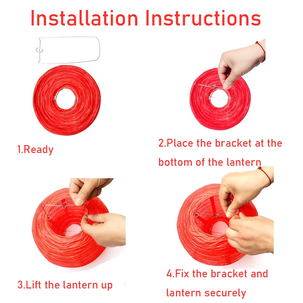 檀香阁 灯笼 20/30CM Paper Lantern DIY Paper Round Lantern Chinese New Year ...