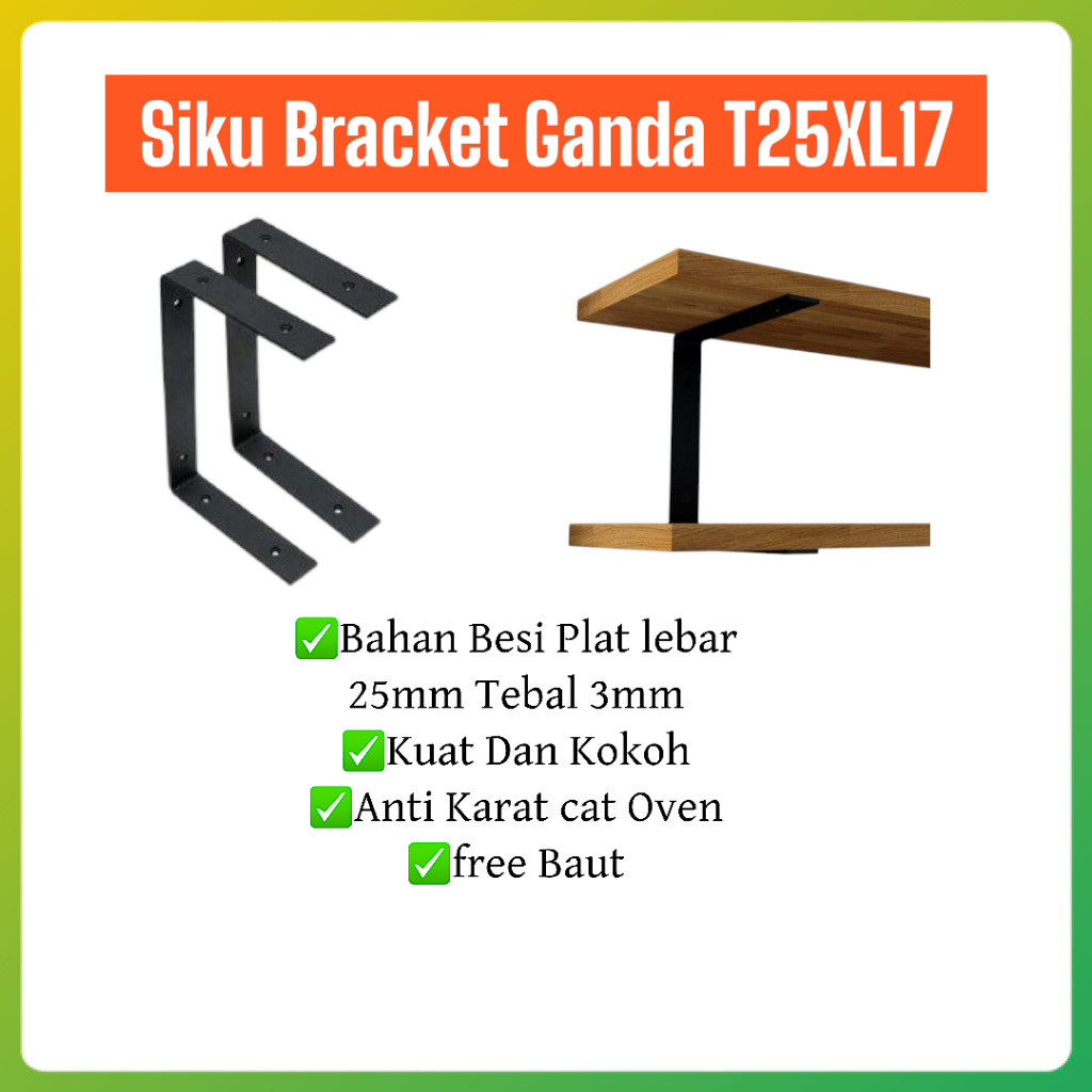 SIKU Double Bracket Elbow Rack Supporting Wall Shelves with Efficient ...