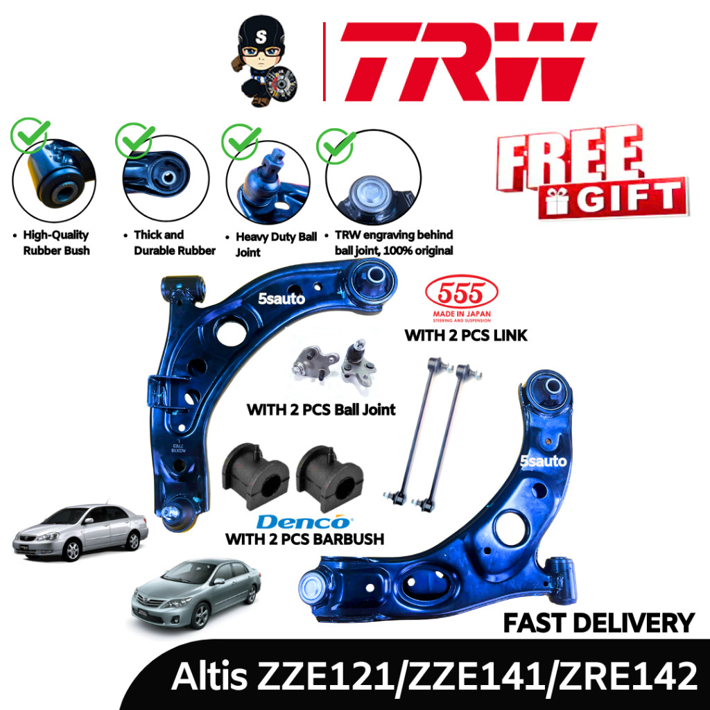 TRW Toyota Altis ZZE121/2, ZZE141/2, ZRE142/3, ZRE172/3 Front Lower Arm ...
