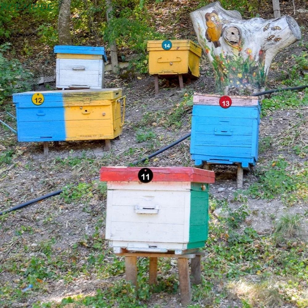 ROEMDEE Beehive Tags, Plastic Round Sequential Numbers Sign Labels ...