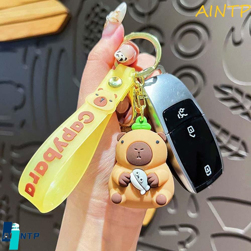 AINTP Capybara Card Holder Keychain, Card Case With Key Ring Student ...