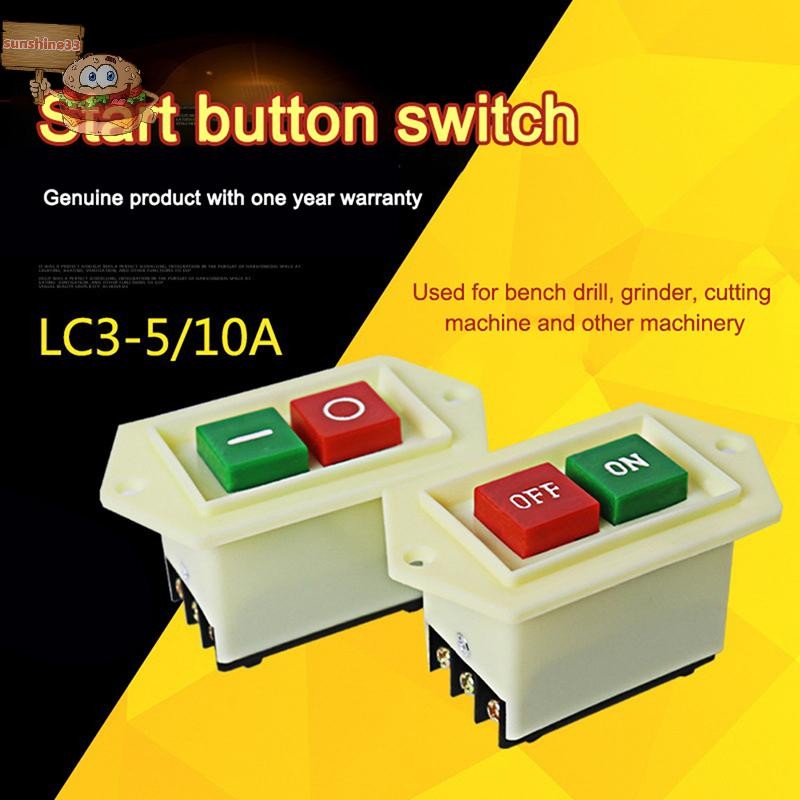 sun 380V LC3-5 Button Start Switch 10A ON-OFF Push Button Switch 2 ...