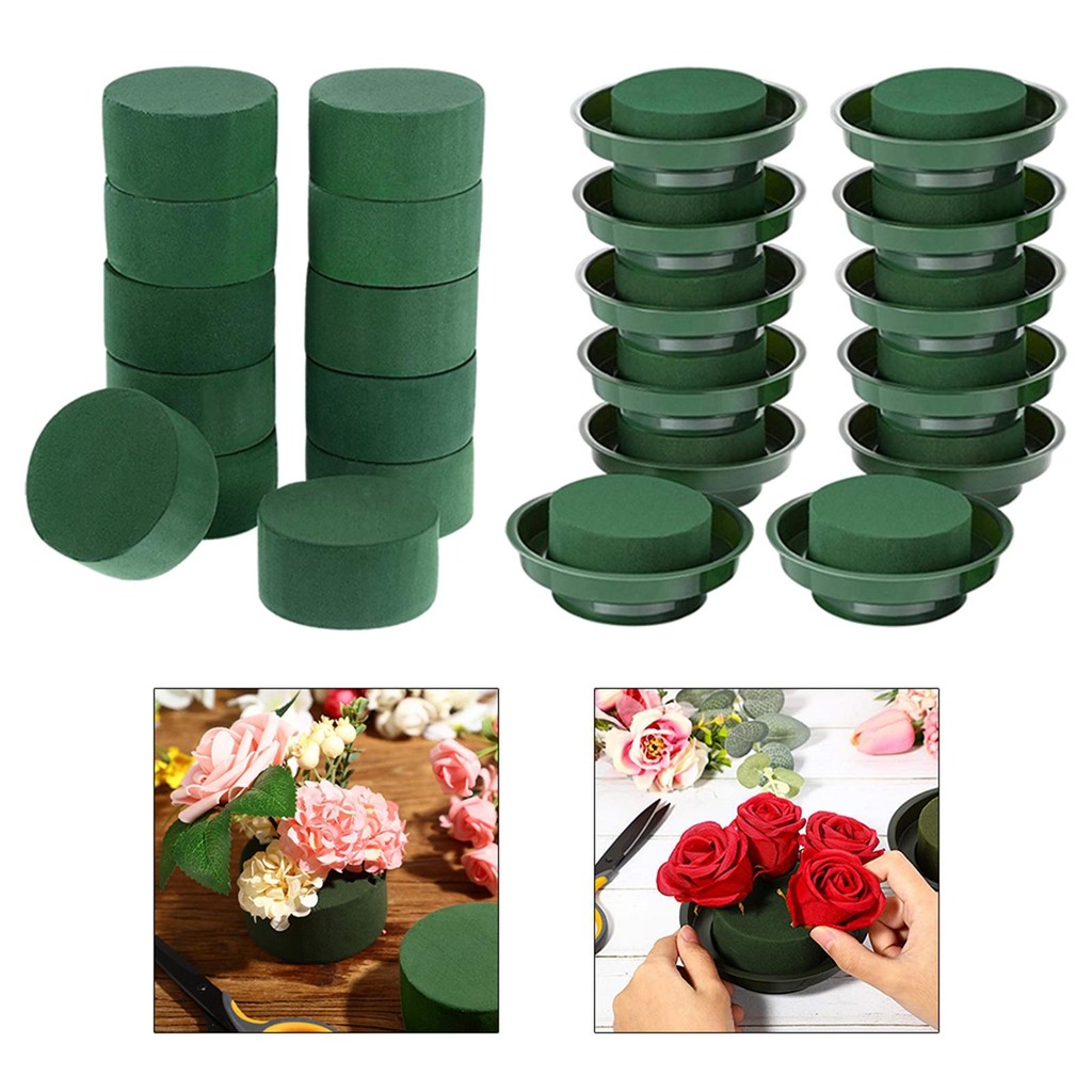 [uguuiya] 12Pcs Round Floral Foam Blocks Wet Foam for Birthday ...
