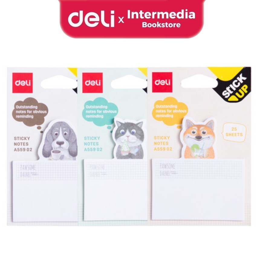 Deli EA55902 Sticky Notes 75 × 84mm 3''×4'' 25 sheets 3 patterns with ...