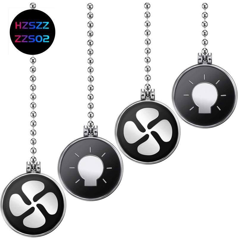 Ceiling Fan Pull Chain Set, 4Pcs Light Bulb and Fan Pattern Pull Chain ...