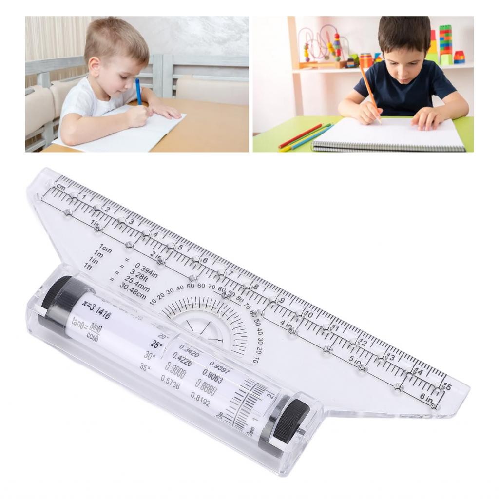 Bmai Built in Protractor Roller Ruler Plastic Material Lightweight and ...