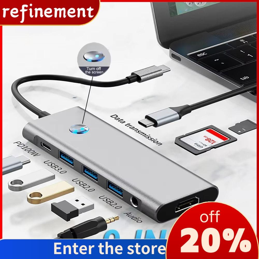 REFINEMENT Type-C HUB, Data Transfer PD 100W USB-C Docking Station, USB ...