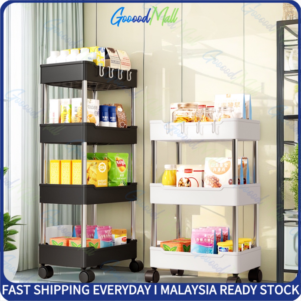 Trolley Cart Multifunction 3/4 Tier Trolley Trolly Storage Racks Office ...