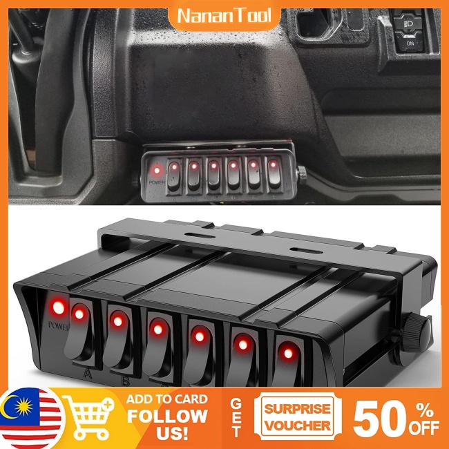 Presale NananTool 6-Gang 12V Rocker Switch Box 3PIN Ship-shaped Switch ...