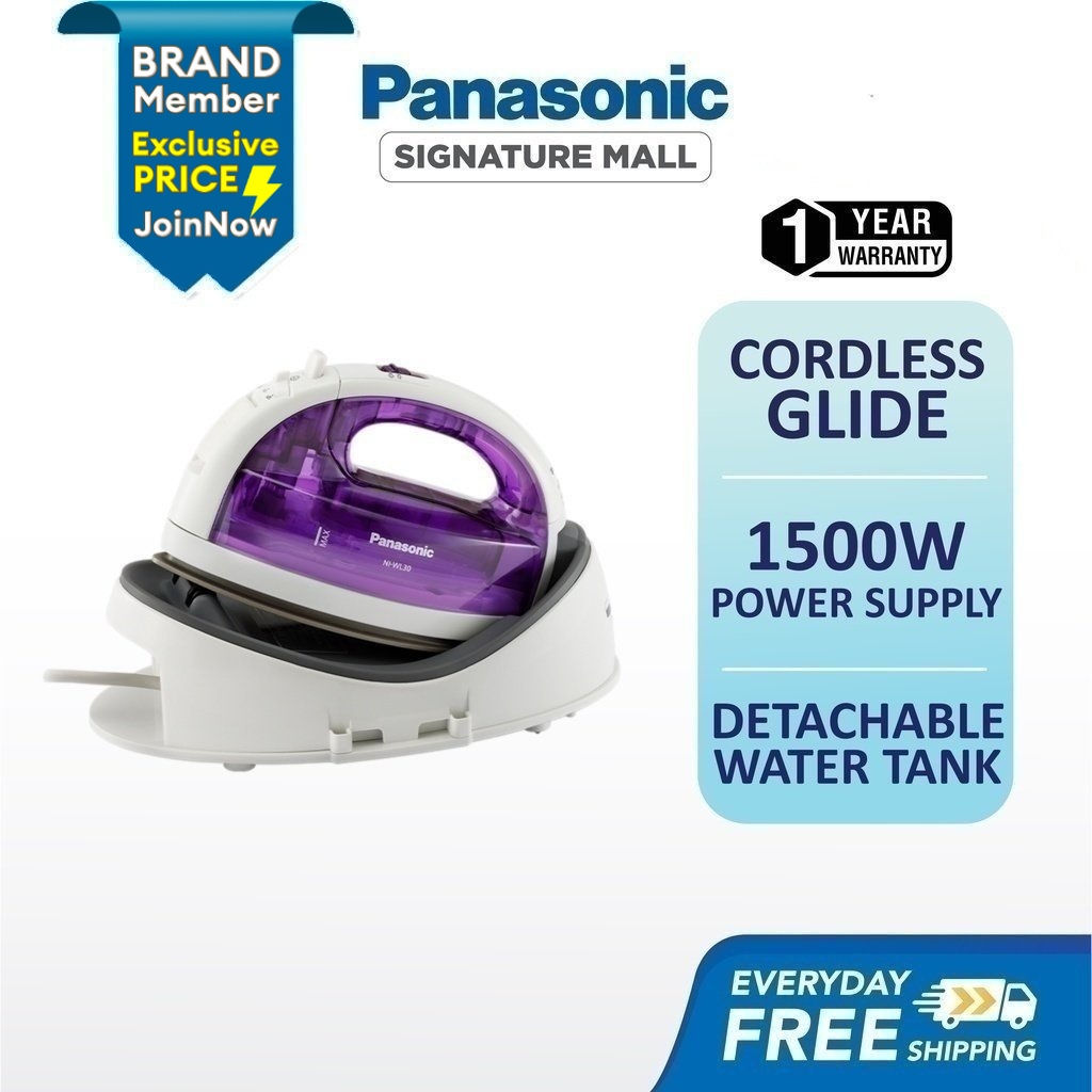 PANASONIC NI-WL30 Cordless Steam Iron Multi Direction Soleplate ...