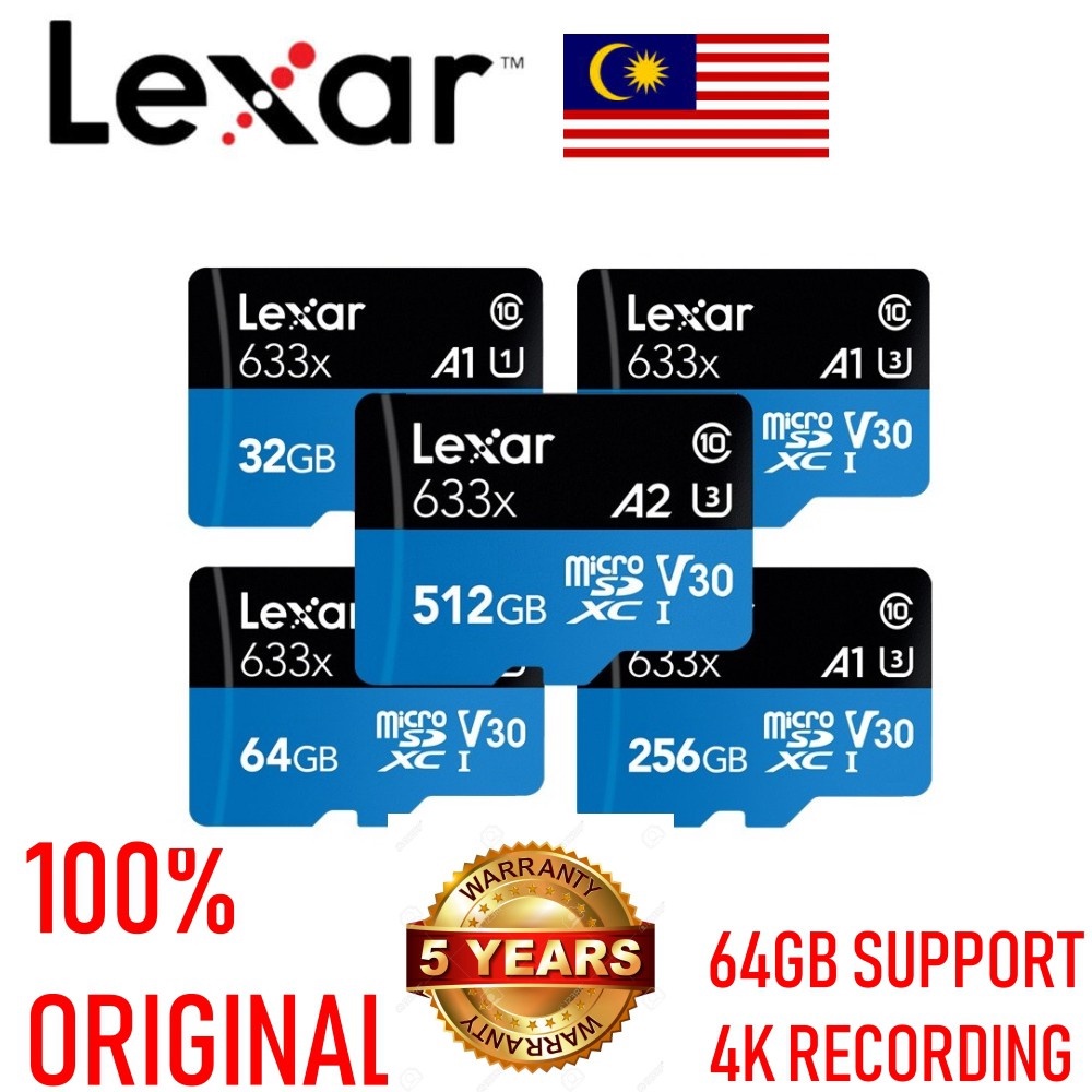 DACD LEXAR MICROSD 633X BLUE Micro SD UHS-I U1/U3V10/V30 633X 95mb/s ...