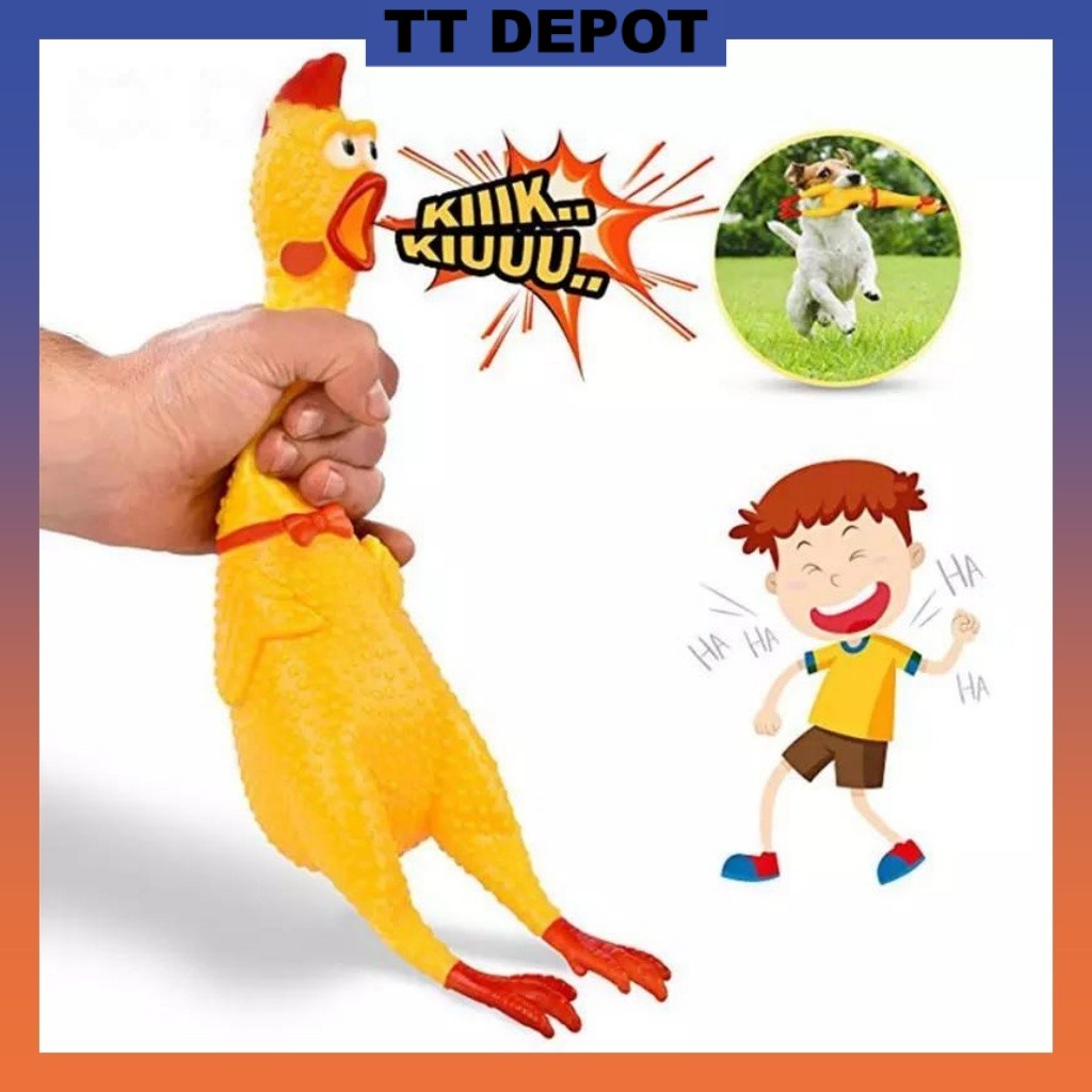 Funny Easter Squeeze Screaming Mini Rubber Chicken Toys Sound Toy for ...
