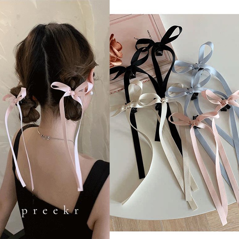 【Magpie】Small grabber bow, French ballet style cute streamer grabber ...