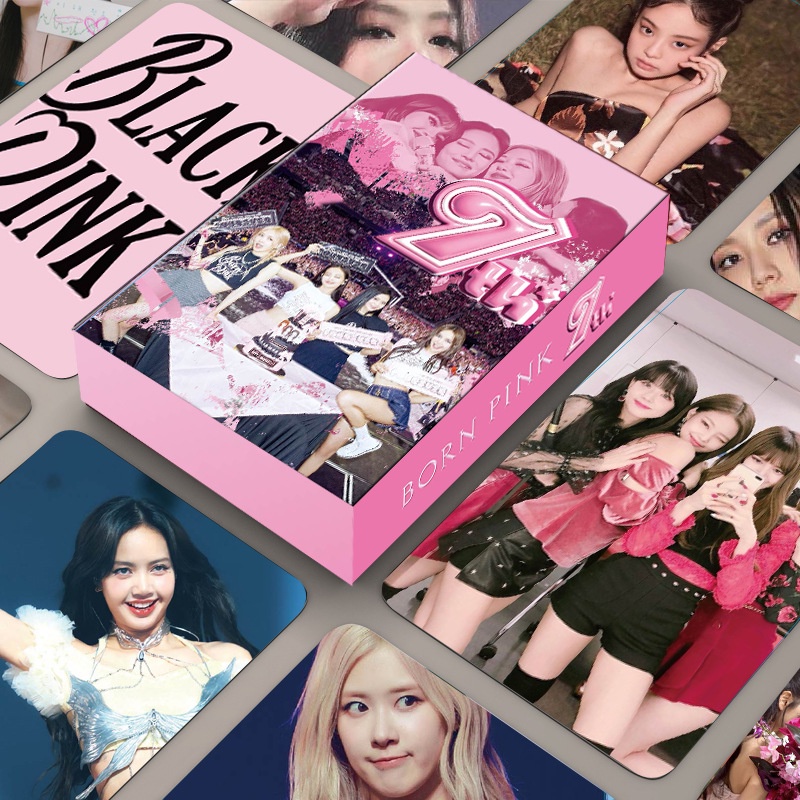 50-55pcs BLACK-PINK 7th Anniversary Album Laser Holographic Lomo Cards ...