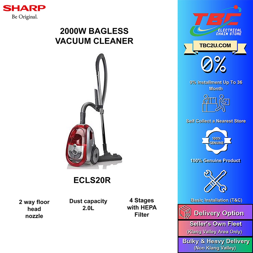 SHARP ECLS20R 2000W BAGLESS VACUUM CLEANER | Shopee Malaysia