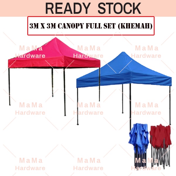 10 x 10 3m x 3m Canopy Pasar Malam Kanopi Hawker Night Market Tent ...