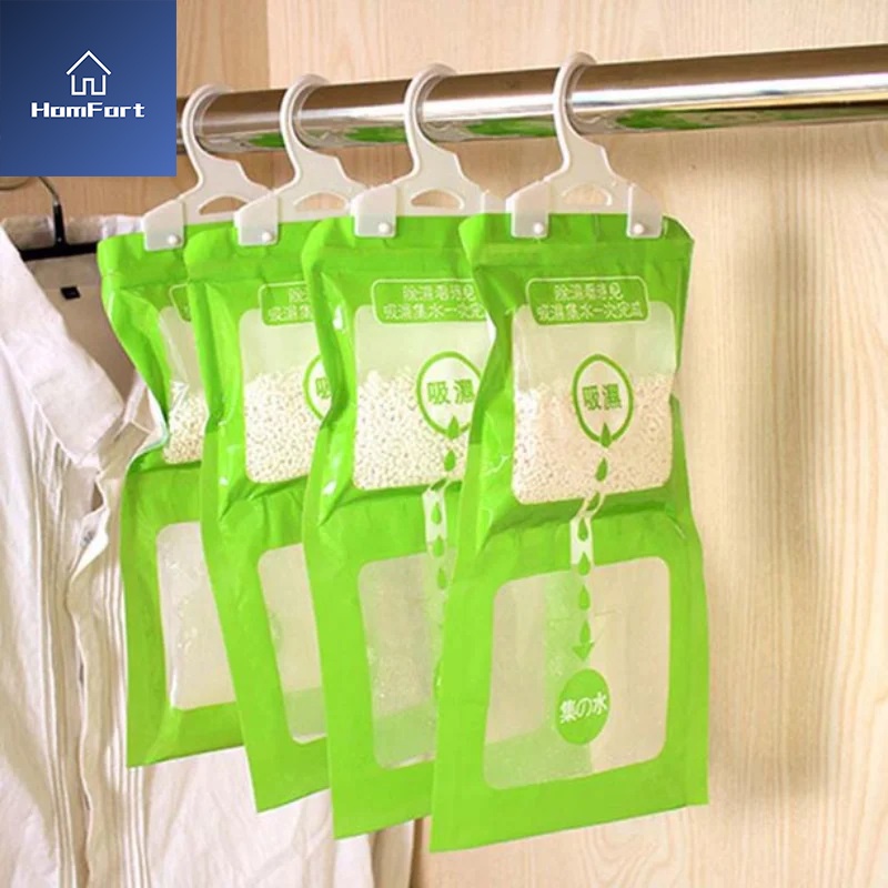 Hanging Dehumidifier Bag Wardrobe Desiccant Moisture Absorber Odor ...