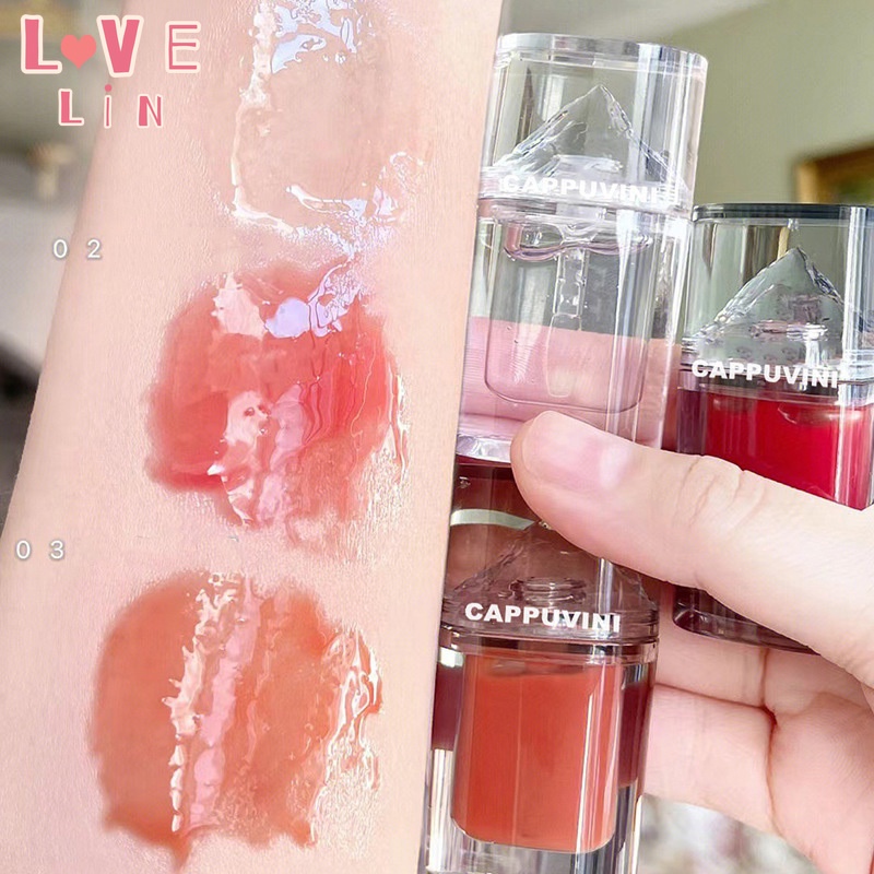 【Lovelin】Cappuvini Cabovini iceberg lips honey lip balm glass transparent lip oil moisturizing ...