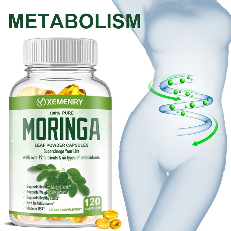 Organic Moringa - Premium Moringa Oil Capsules - Supports systemic immunity, energy, metabolism ...