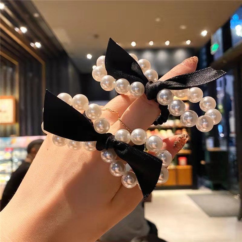 Korea Dongdaemun Headdress Influencer Rubber Band Pearl Hair Rope Hair ...