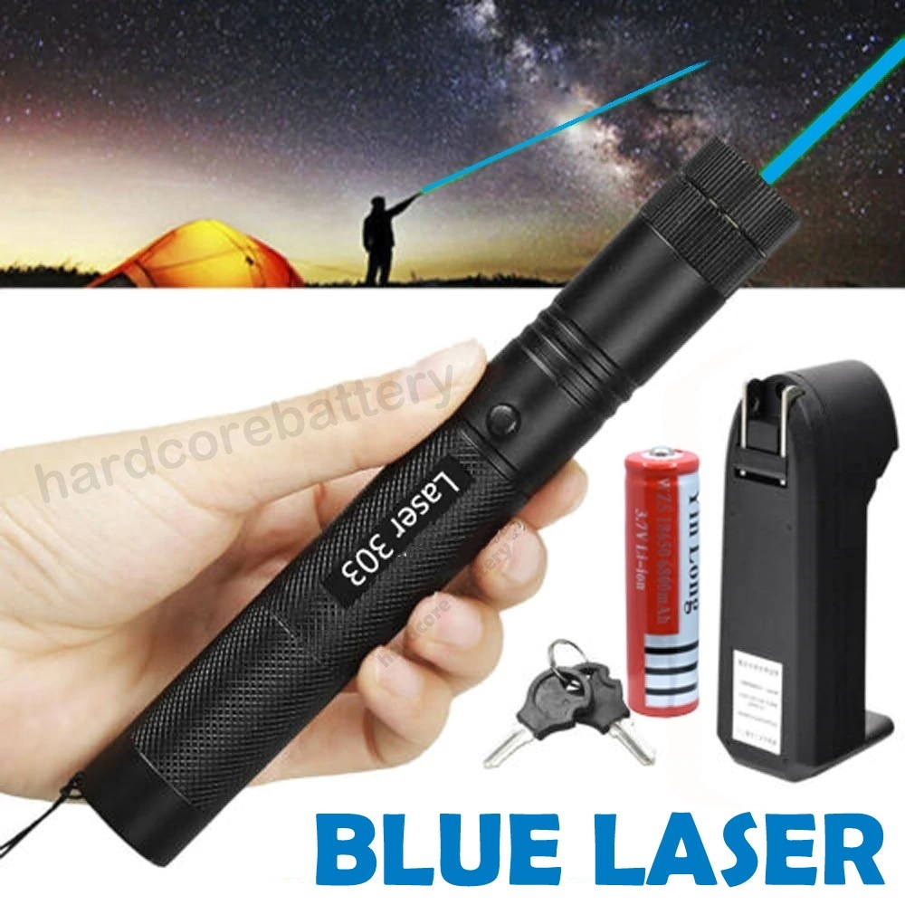 BLUE Laser Pointer 303 aluminium GREEN Adjustable Focus Lazer high ...