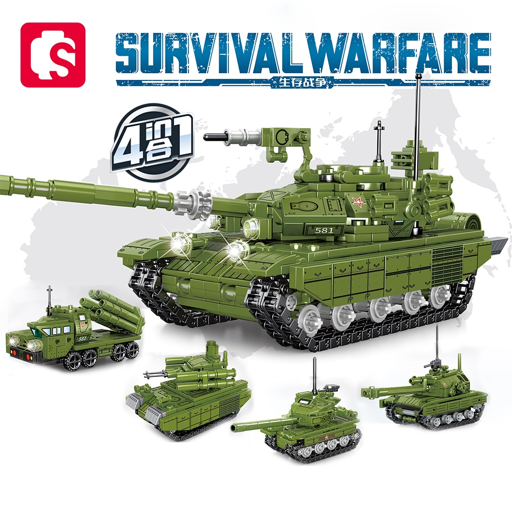 [4 IN 1] Sembo Block 207056-207059 Survival Warfare Series Tank ...