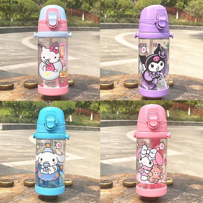 【Ready stock】 450ml Sanrio Straw Water Cup Portable Bottle Cute Kuromi ...