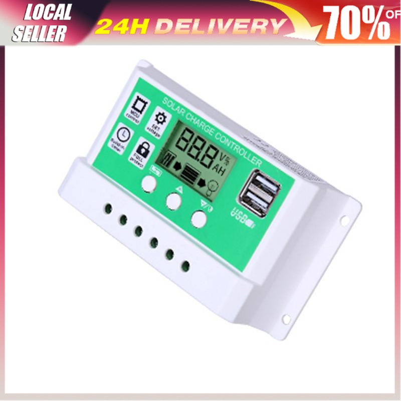 LCD Display Solar Charger Lithium Battery USB PWM Charge Solar ...
