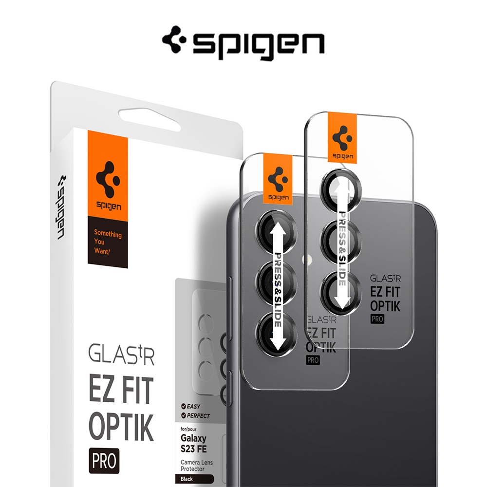 [2 Pack] Spigen Samsung S23 FE Camera Lens EZ Fit Optik Pro Tempered ...