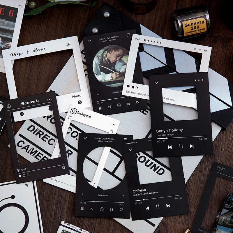 Journamm 20pcs/pack Ins Film Frame Materials Paper White Kraft Paper ...