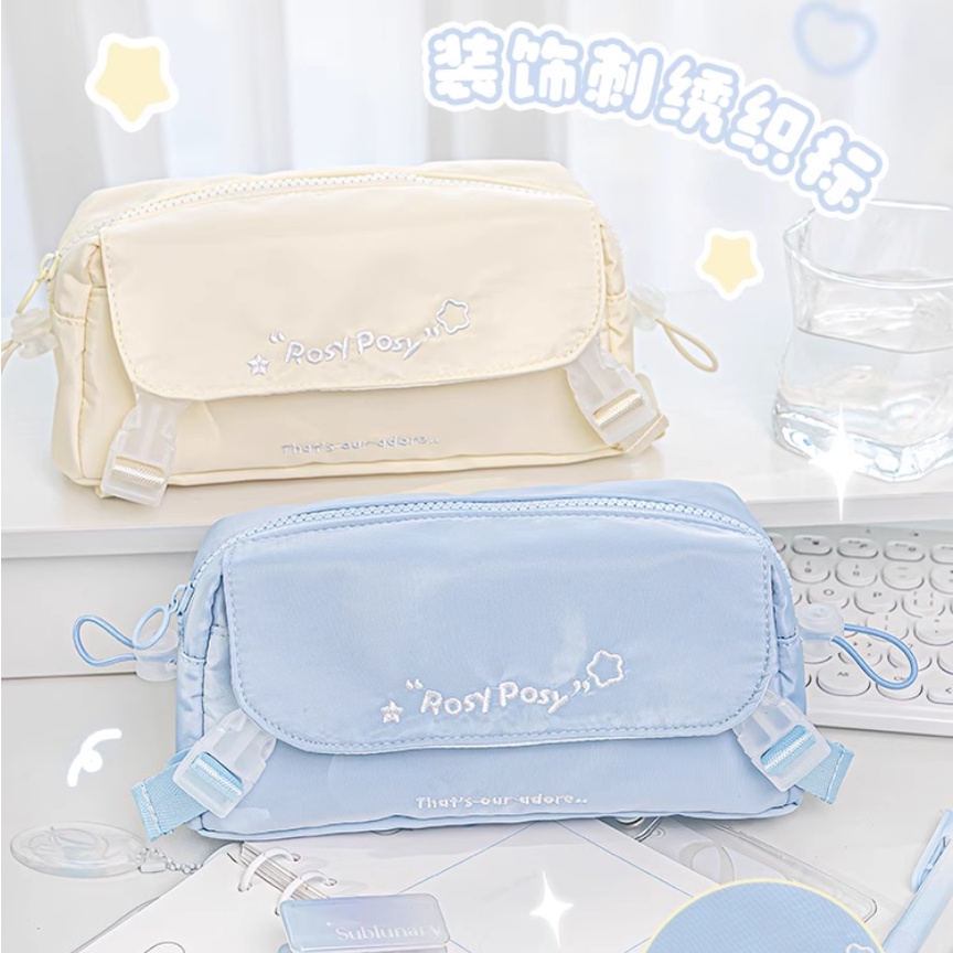 Cdaily|Cream Color Multi-Function Pencil Case Drawstring Stationery Box ...