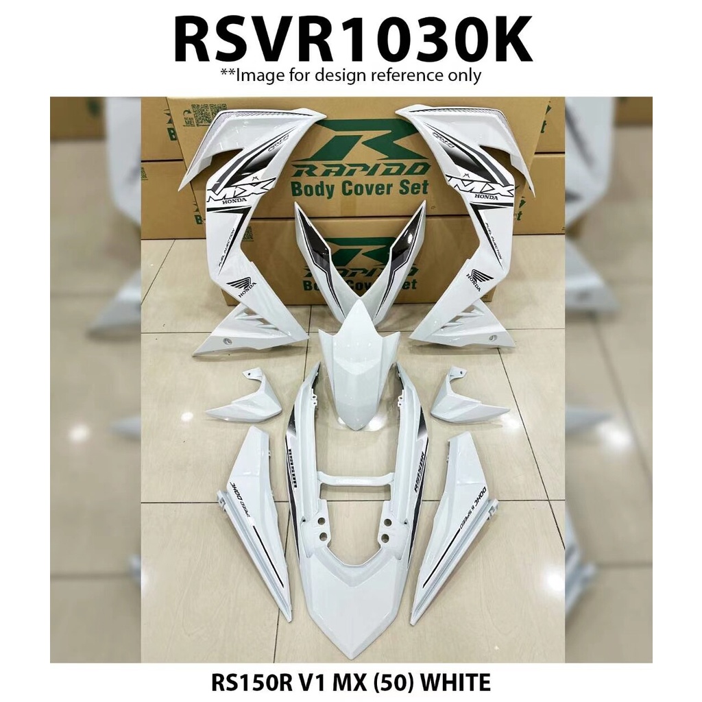 Rapido Cover Set Honda RS150R V1 V2 V3 MX (50) White Black RS150 RS150 R Coverset Motor ...