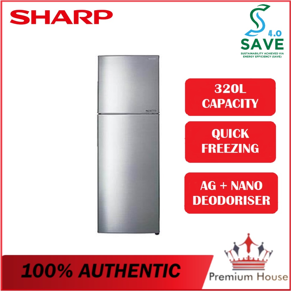 SHARP SJ325MSS 320L 2-DOOR FRIDGE/REFRIGERATOR | Shopee Malaysia