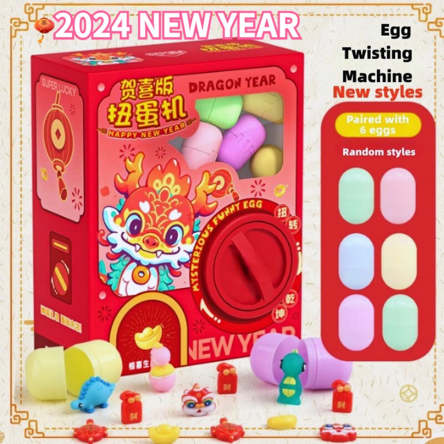 CNY Twist Egg Machine with 6pcs Gacha kids Toy Vending Machine 2024 NEW ...