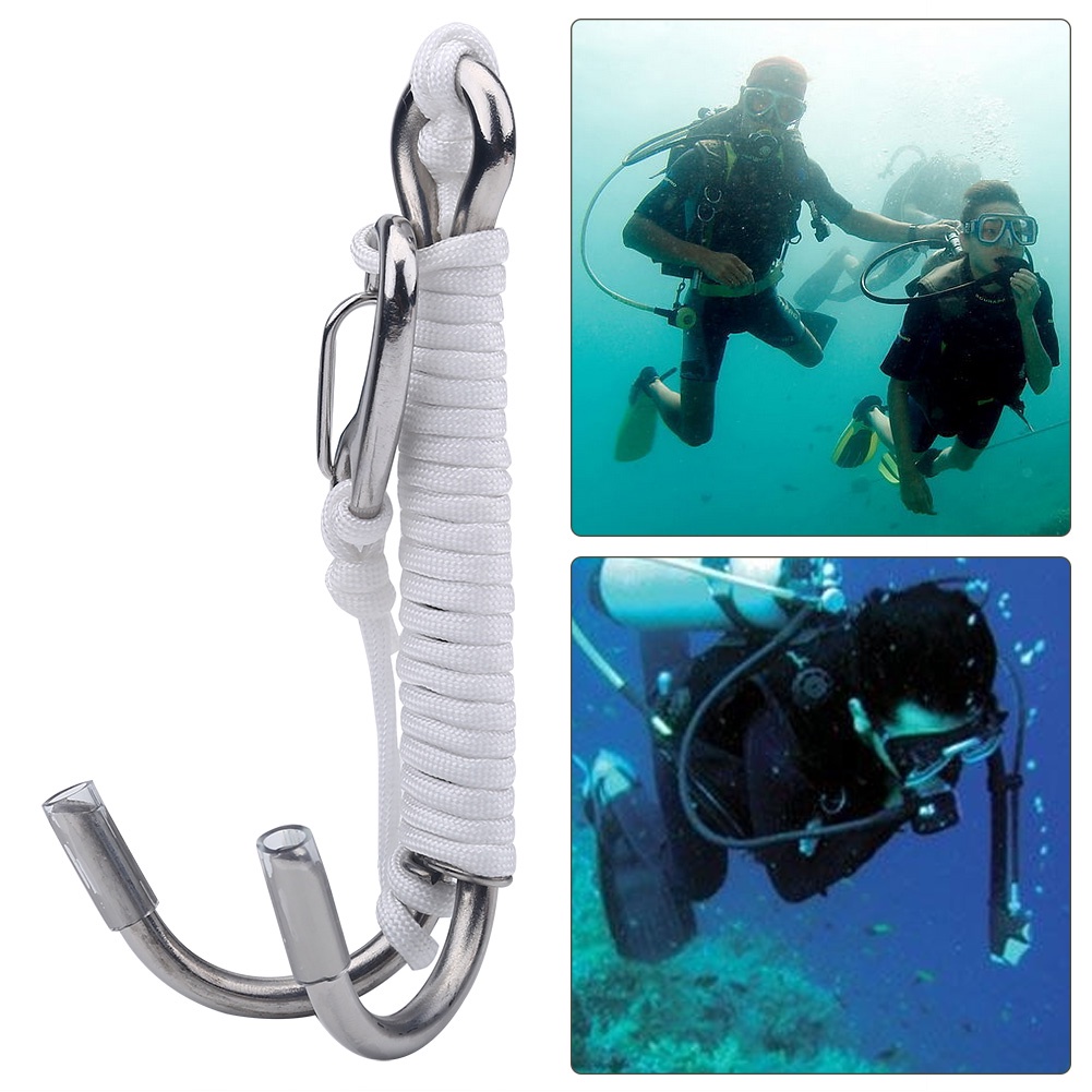 Spr- Scuba Diving Double Dual Stainless Steel Reef Drift Hook With Line ...