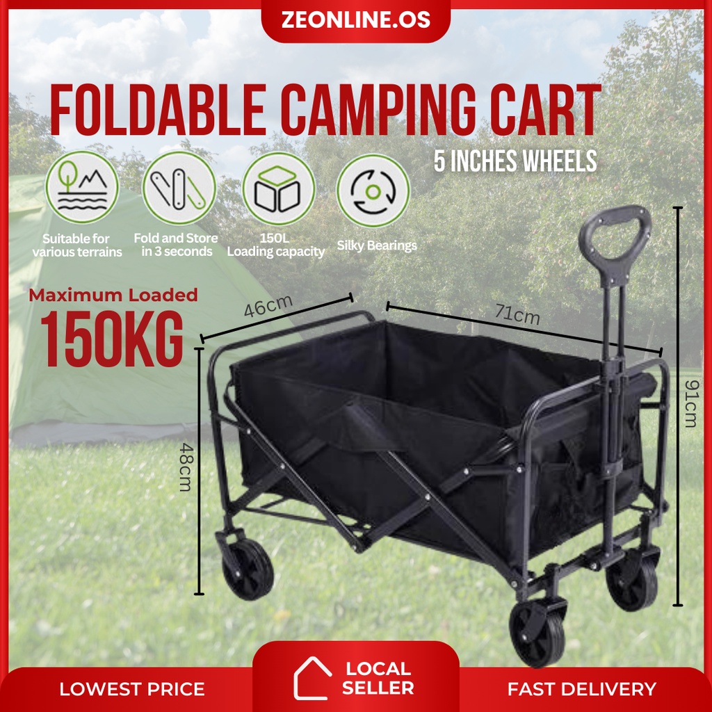 Foldable Outdoor Camping Trolley Picnic Wagon Mountain Hiker Trolley ...