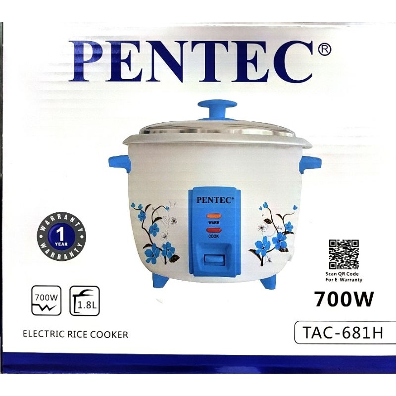 PENTEC RICE COOKER 1.8LITER / RICE COOKER / PERIUK NASI / SINGLE RICE ...