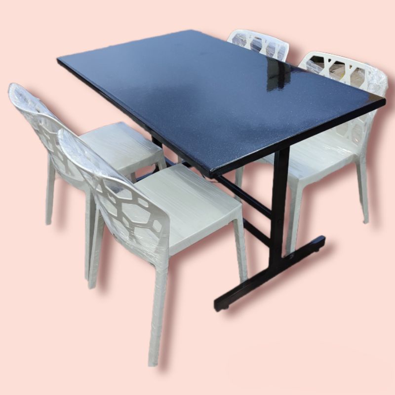 FIBERGLASS Modern Dining Set with Dining Table with 4 Chairs | Shopee ...