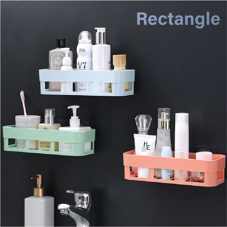 Rack Wall Mounted Plastic Kitchen Storage Rak Sabun Tandas Bathroom ...
