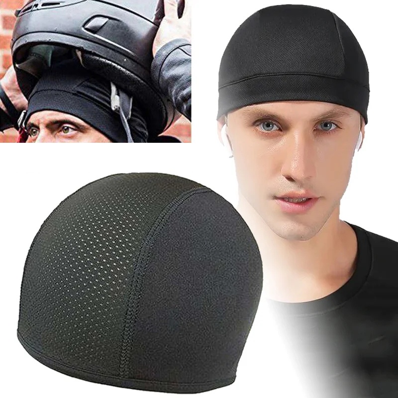 Black Quick Drying Cycling Caps/Sports Running Motorcycle Helmet Inner ...