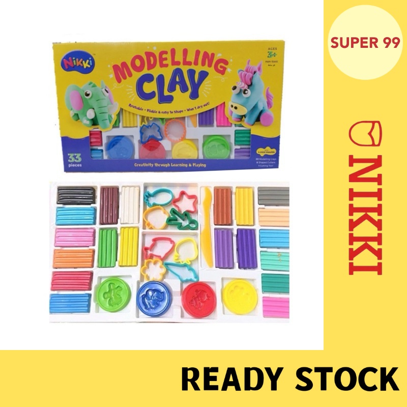 (33 PCS) NIKKI Fun Clay Modeling Clay Set With Accessories LS51 ...