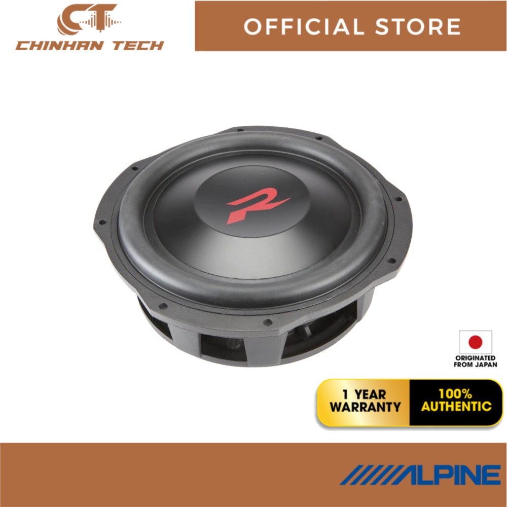 Alpine RS-W10D4 R-Series shallow-mount 10" subwoofer with dual 4-ohm ...
