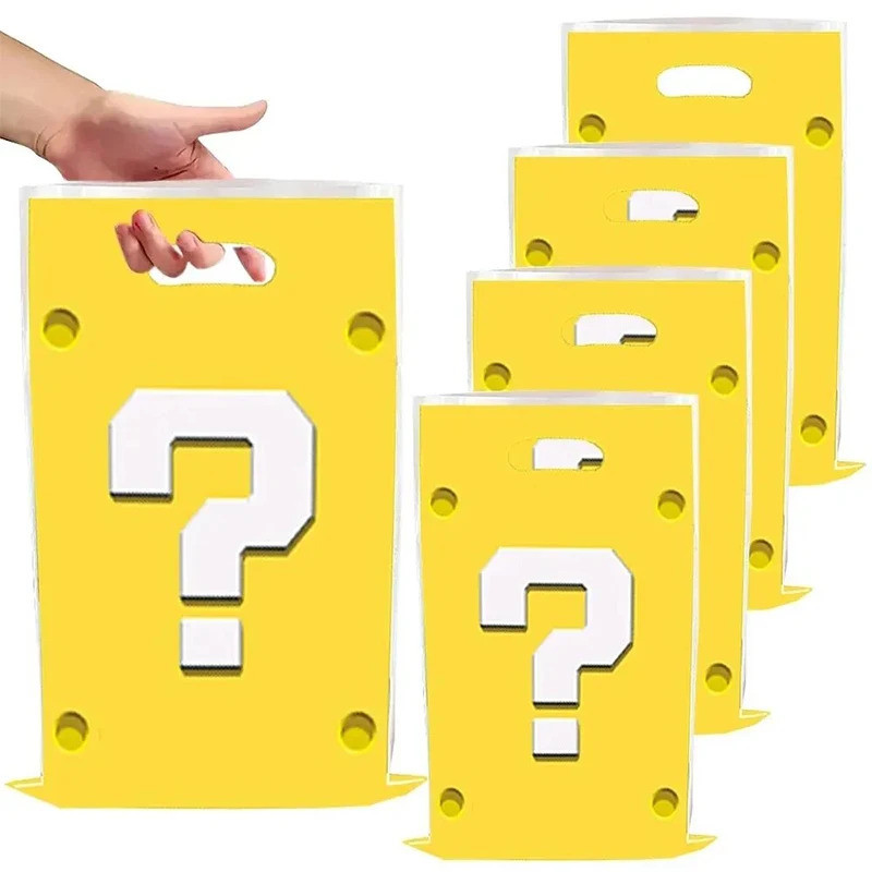 30pcs Yellow Mario Themed Gift Bags with Handle Super Mario Bro Party ...