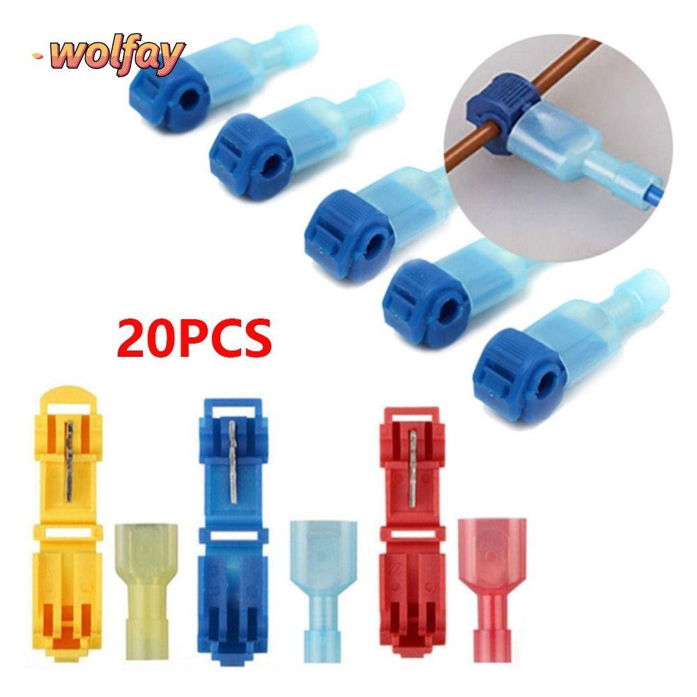 WOLFAY 20PCS/Set Cable Connector, Waterproof T-shaped Crimp T-Tap Wire ...