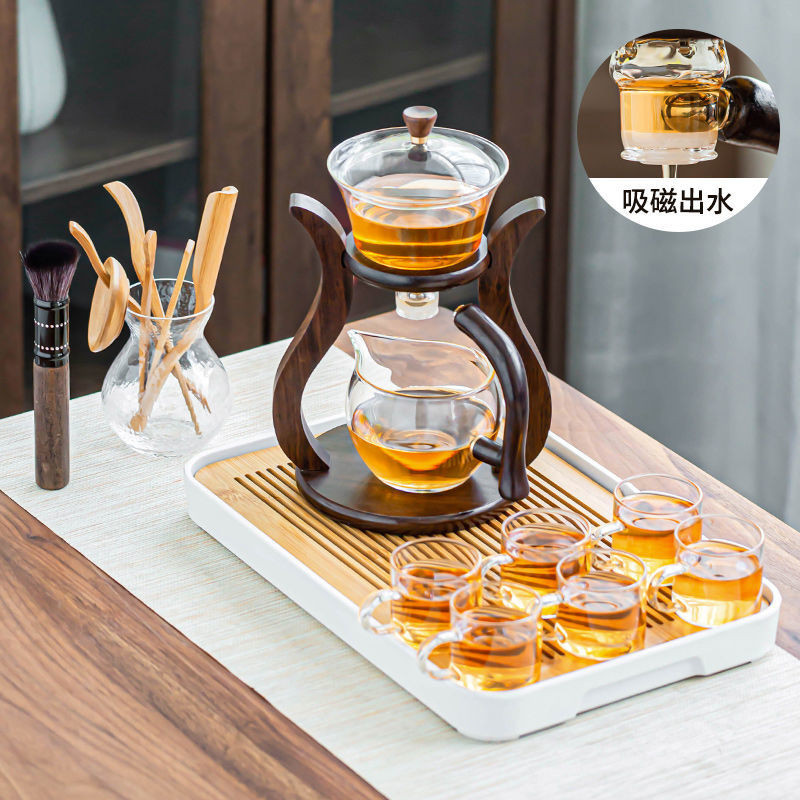Shopee Official Lazy Glass Tea Set Automatic Tea Maker Heat-Resistant ...