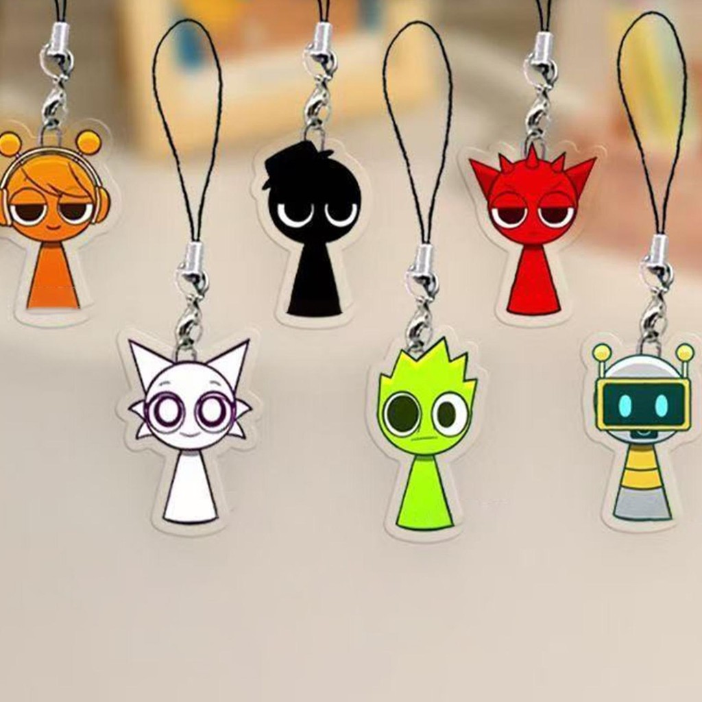 Flat Acrylic Sprunki Pendant Trendy Keychain Decor Novelty Game Sprunki ...