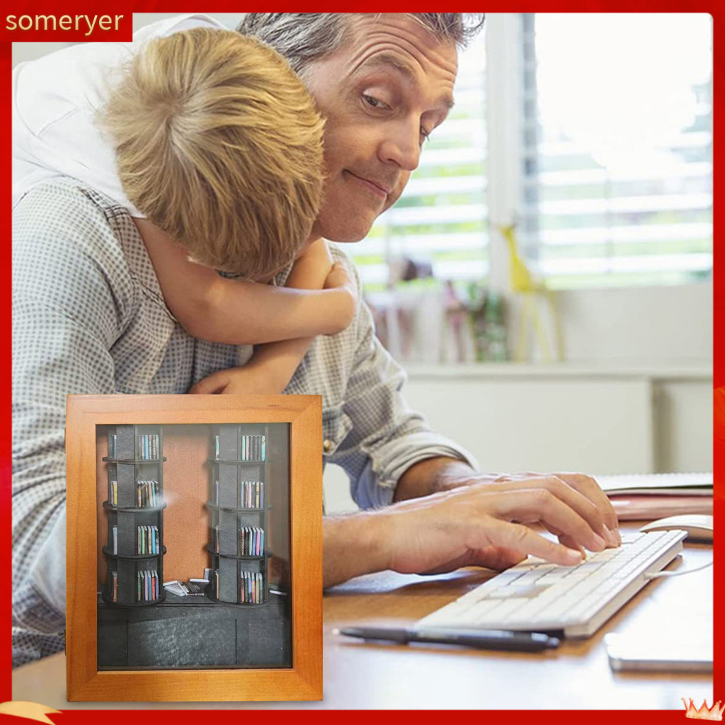 someryer| Mini Bookshelf Ornament Wooden Pocket Bookcase Wooden Mini ...