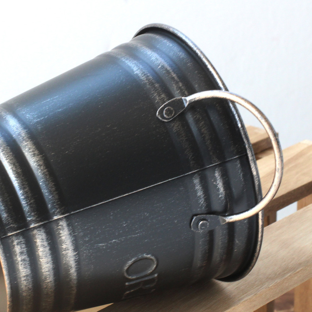 3Pcs Metal Flower Pot - Rustic Iron Planter Bucket with 2 Handles for ...