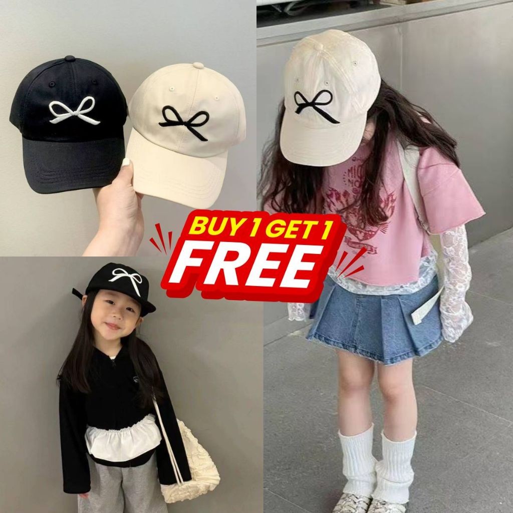 B1T1 Cute Bow Embroidery Kids Cap Cotton baseball Cap For Kids ...