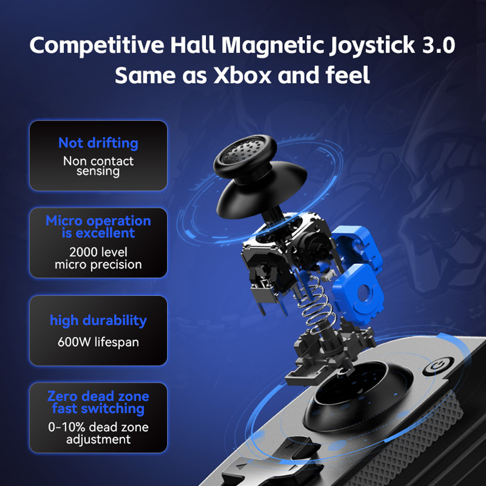 Wireless Bluetooth Stretchable Game Controller with Hall Effect Joystick for Mobile Switch PC ...
